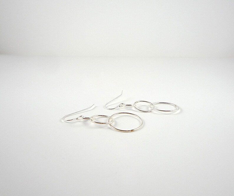 Sterling Silver Triple Hoop Earrings Sterling Earrings - Etsy