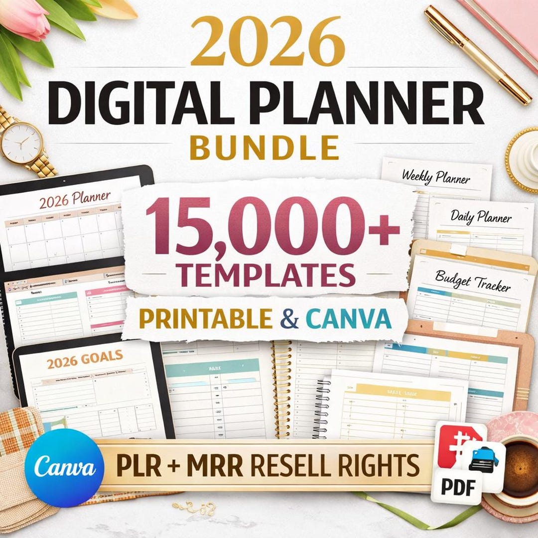 Digital Planner Bundle 2026 | 15000+ Printable Planner Templates ...