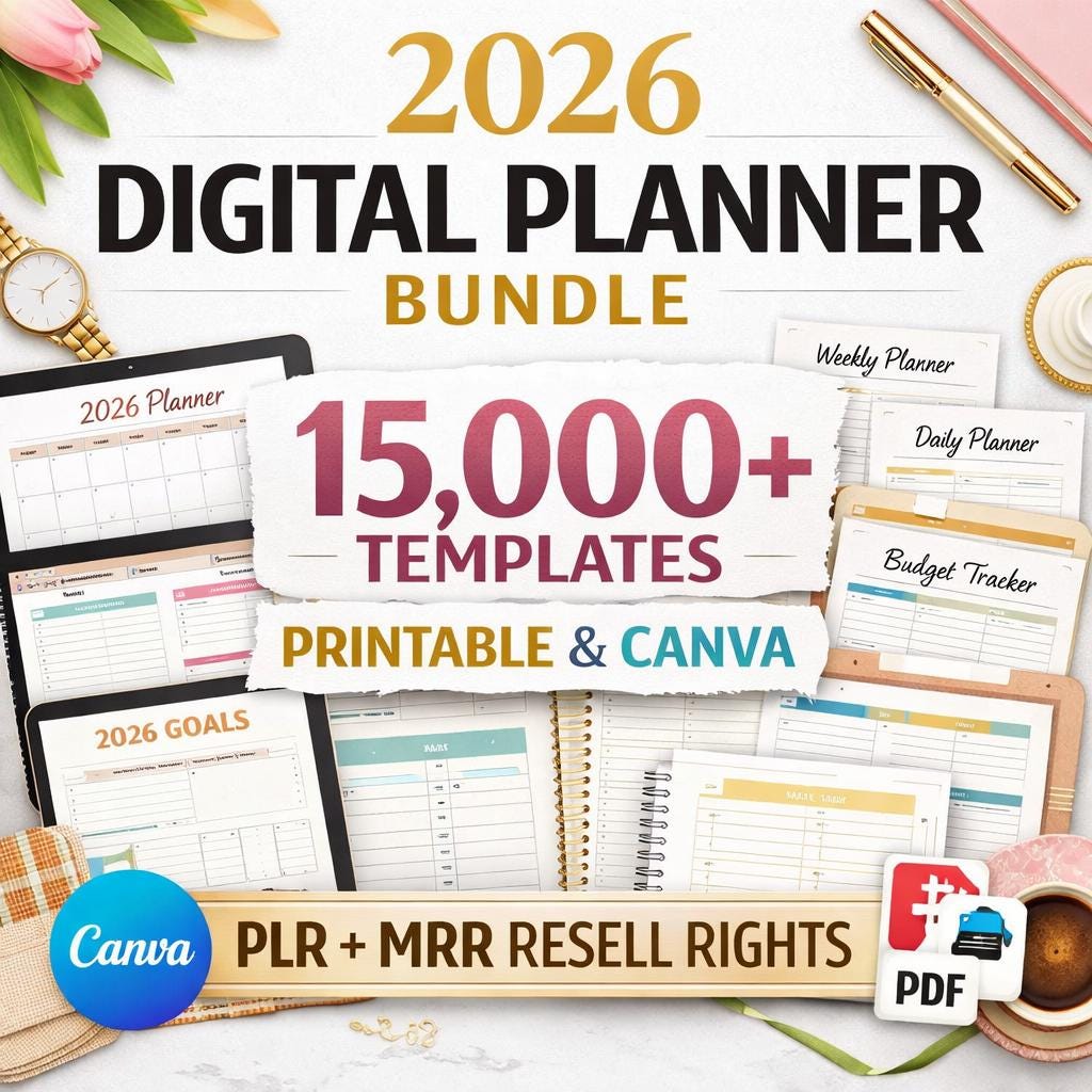 Digital Planner Bundle 2026 | 15000+ Printable Planner Templates ...