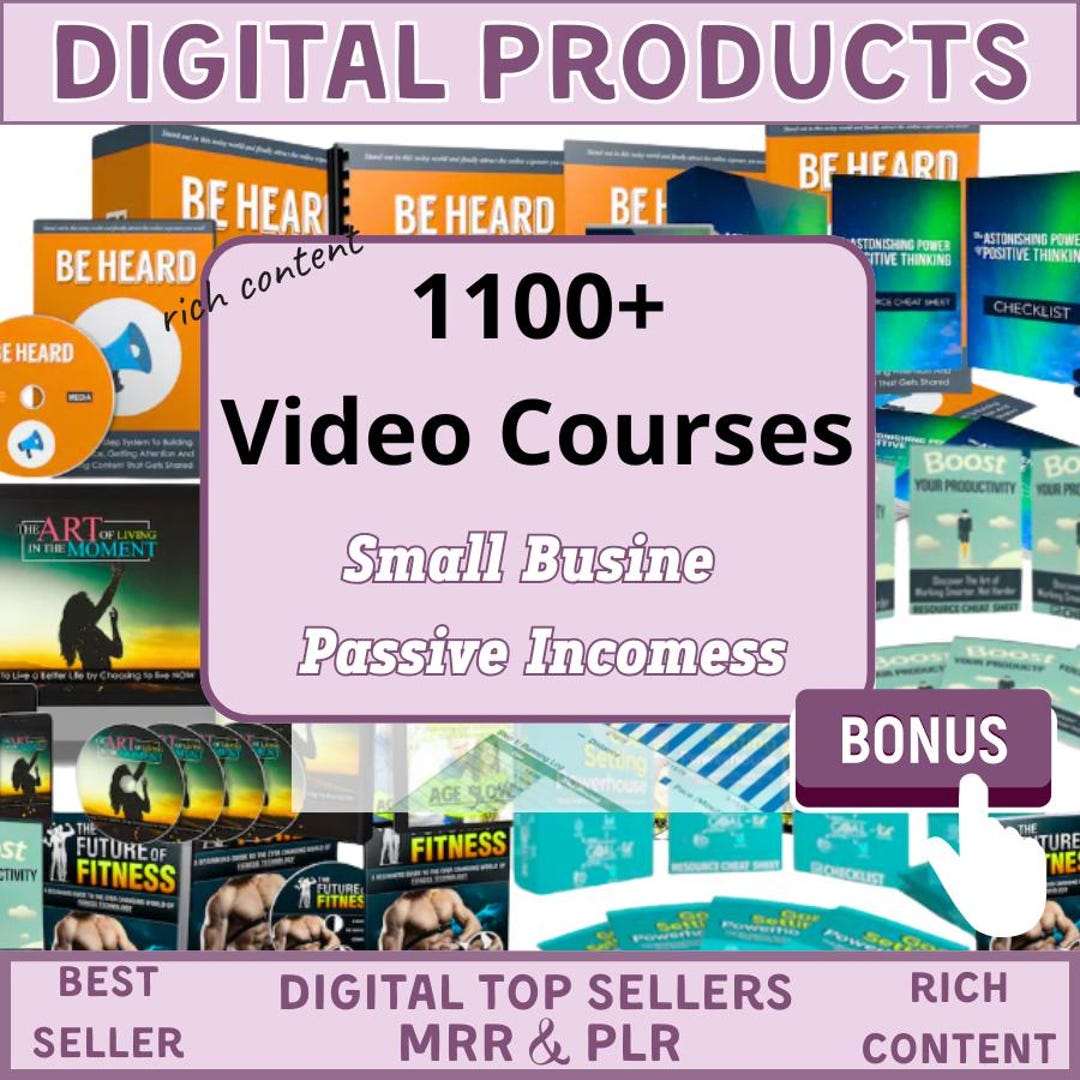 1100+ Business Courses Bundle | MRR & PLR Rights | Digital Marketing ...