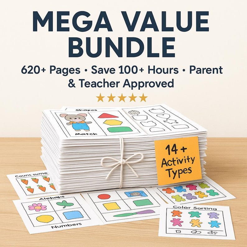 600+ Montessori Worksheets Canva Editable Bundle, PLR MRR, Preschool ...