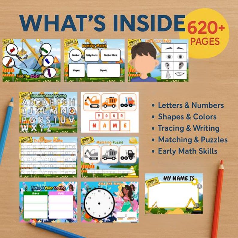 600+ Montessori Worksheets Canva Editable Bundle, PLR MRR, Preschool ...