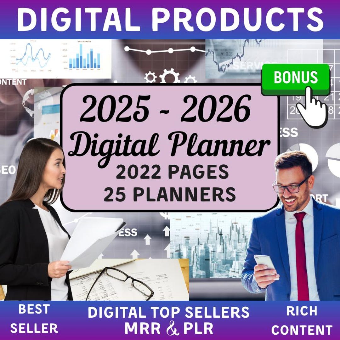 2025 - 2026 Digital Planner Templates Bundle Master Resell Rights ...