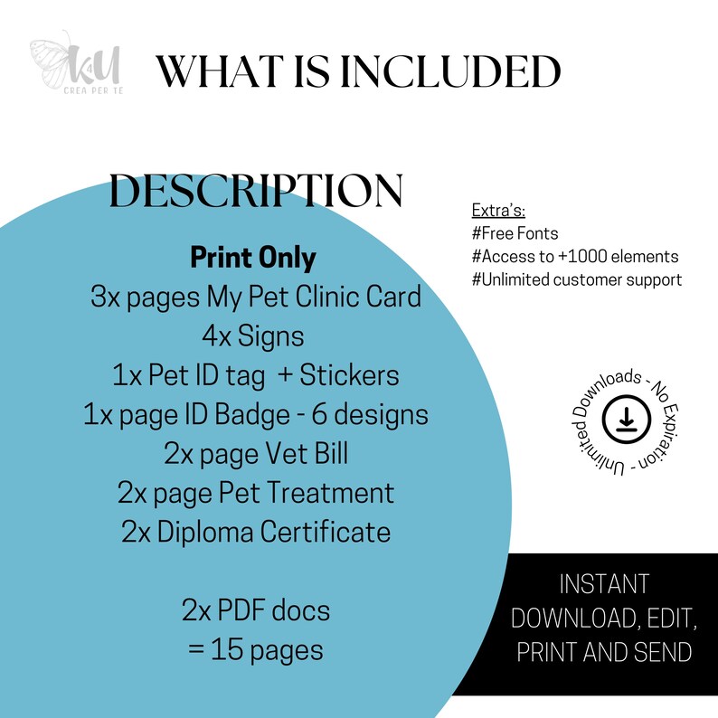 Printable Vet Pretend Play Set for Kids – Pet Clinic Role-play Kit With ...