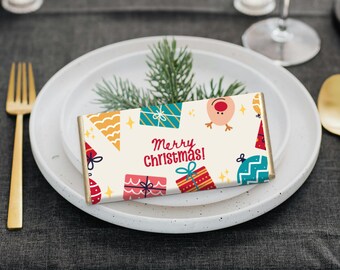 Christmas Chocolate Bar Wrapper, Christmas Nutrition Facts, Printable ...