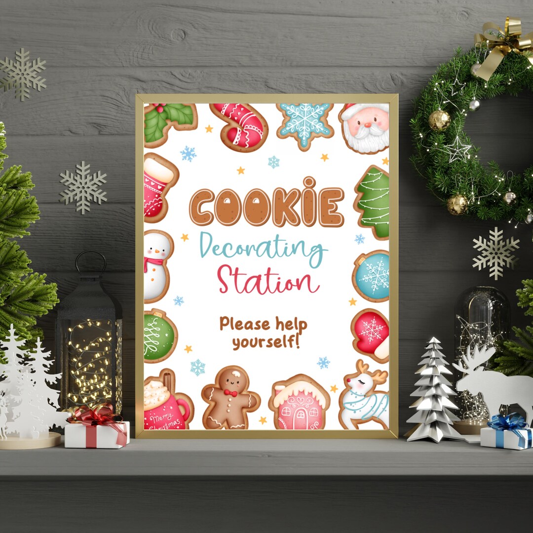 Cookie Decorating Station Sign, Christmas Baking Party Printable ...