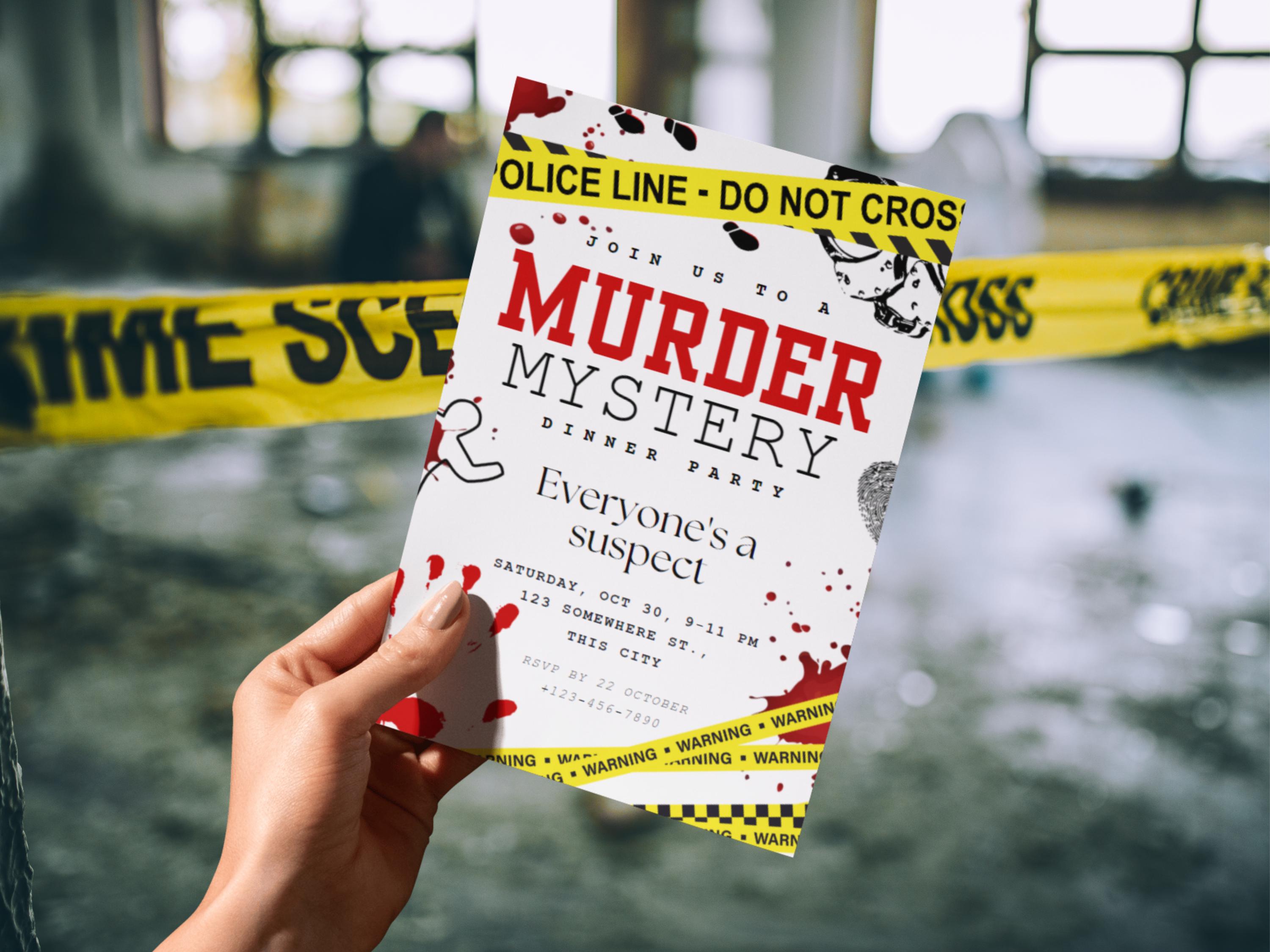 Murder Mystery Dinner Party Invitation | Crime Scene Themed Party ...