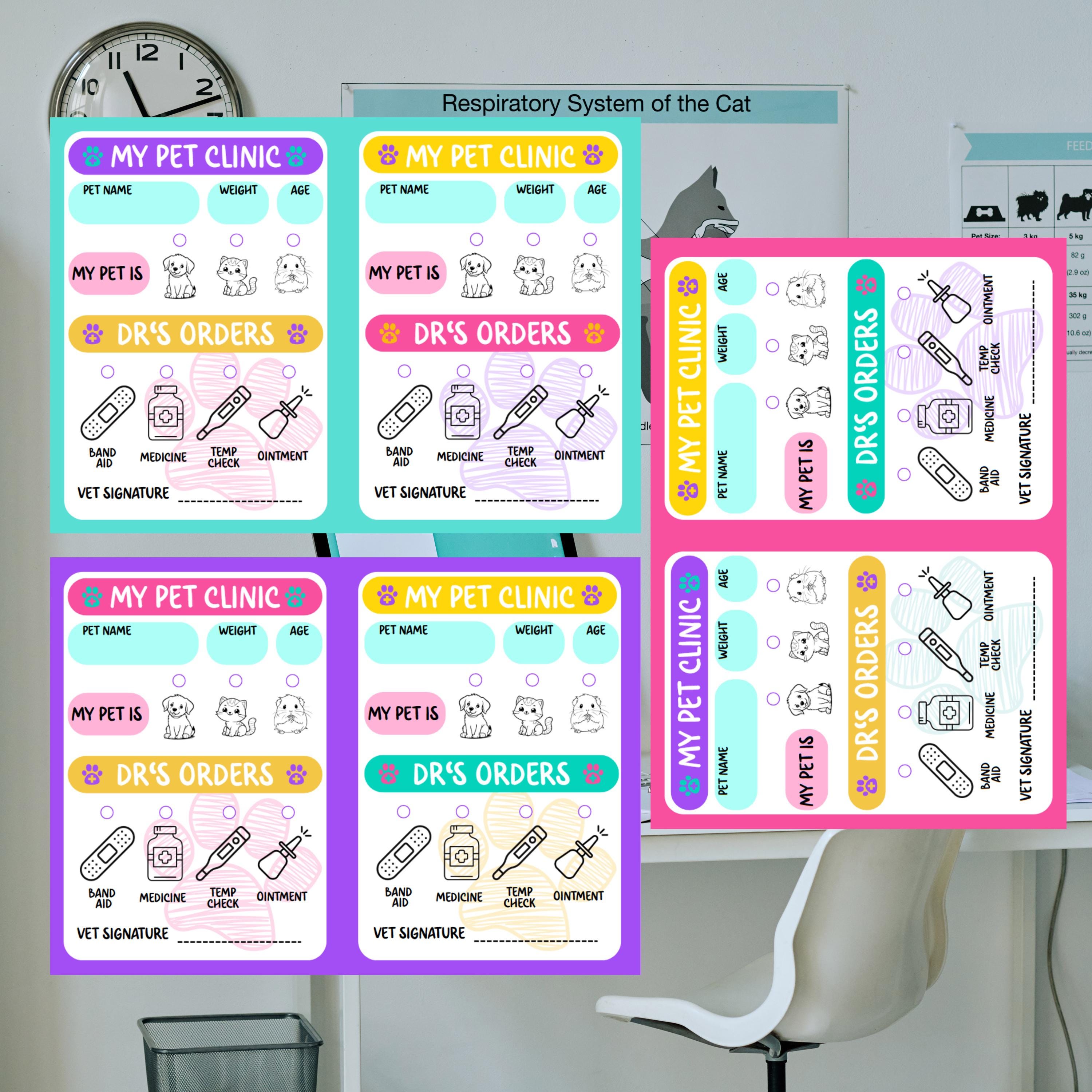 Printable Vet Pretend Play Set for Kids – Pet Clinic Role-play Kit With ...