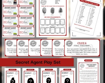 Secret Agent Kids Playset,printable Spy Kit, Mission Cards ...