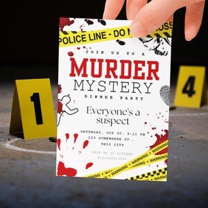 Murder Mystery Dinner Party Invitation | Crime Scene Themed Party ...