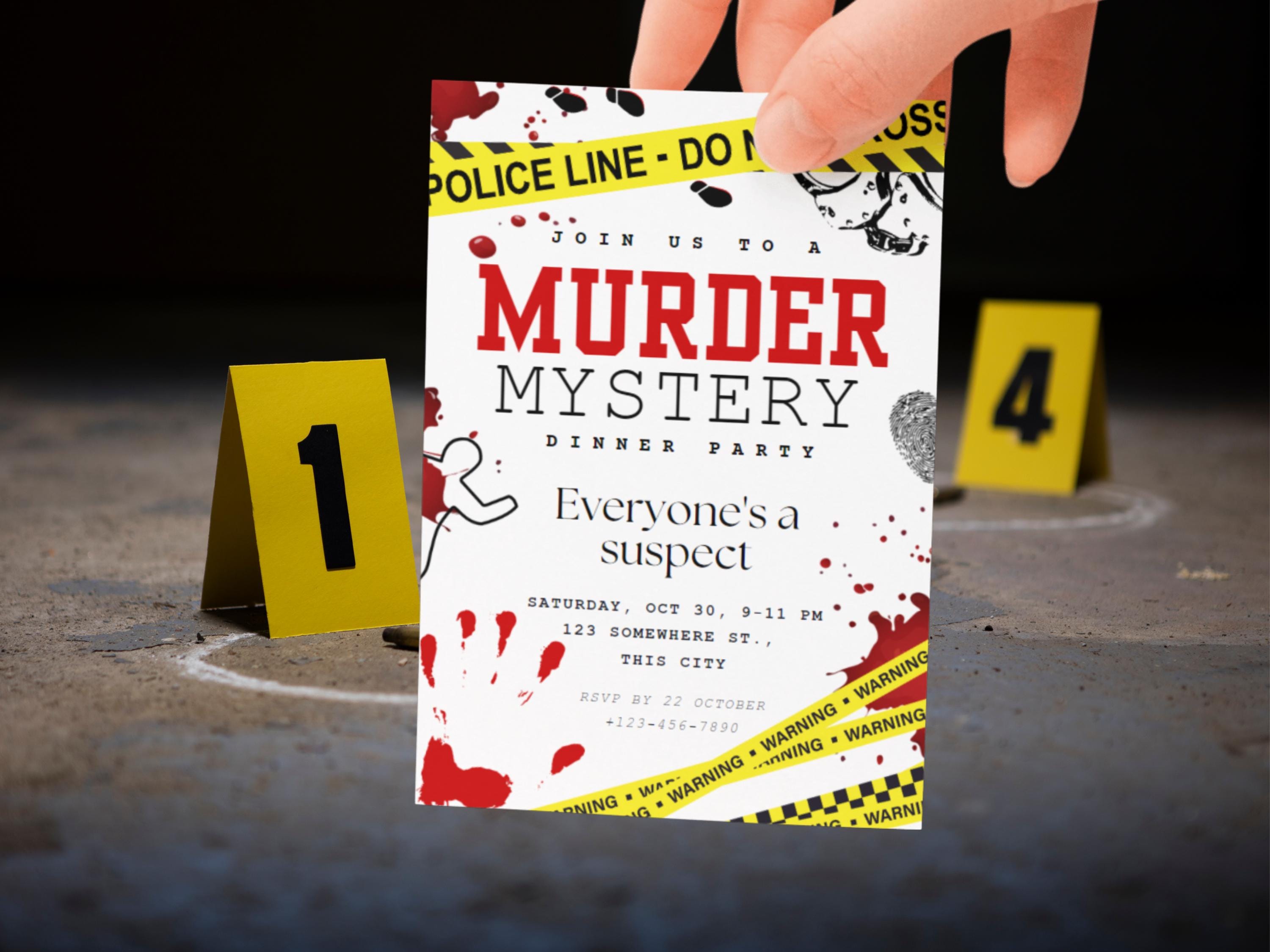 Murder Mystery Dinner Party Invitation | Crime Scene Themed Party ...