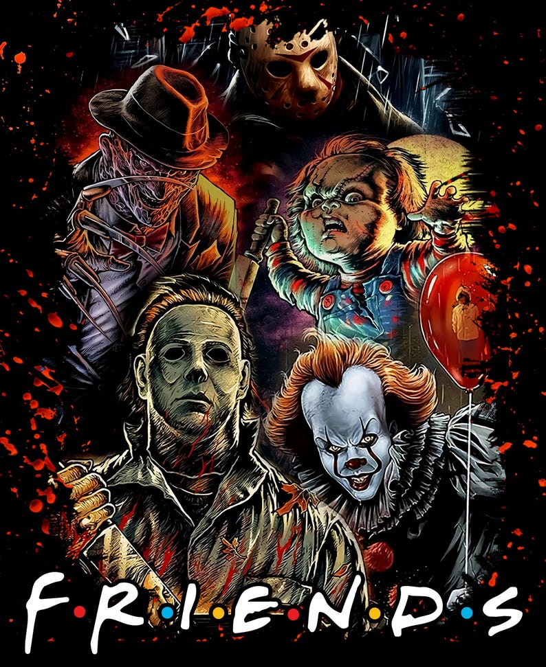 Horror Friends Classic Slasher Villains- HALLOWEEN PNG - Etsy