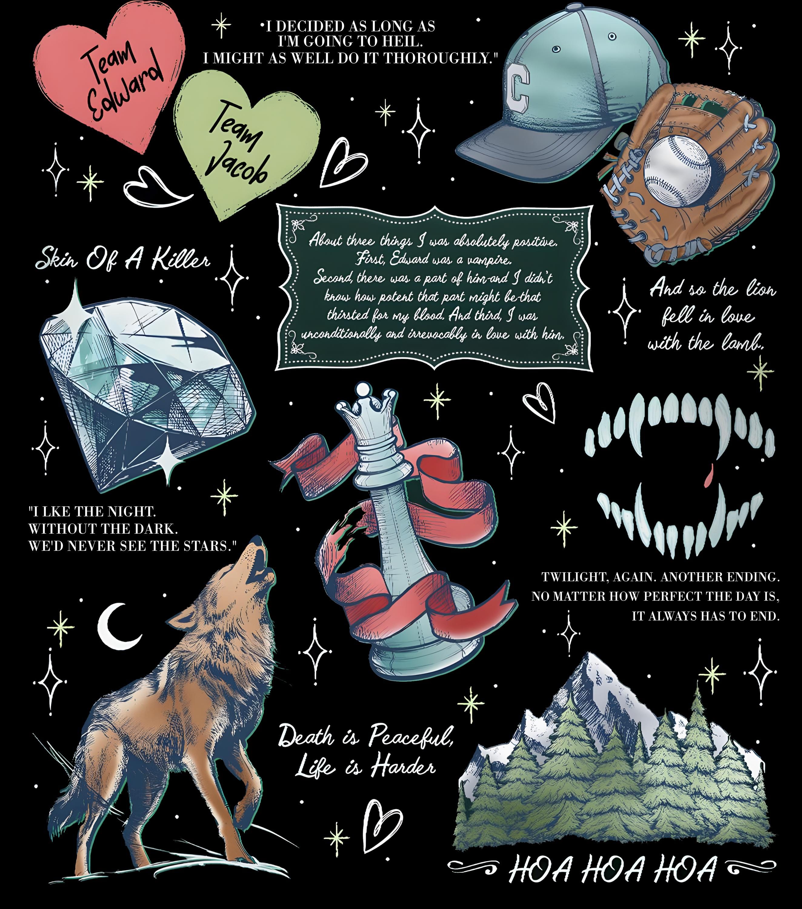 Twilight Collage PNG | Team Edward Vs. Team Jacob Clipart | Digital ...
