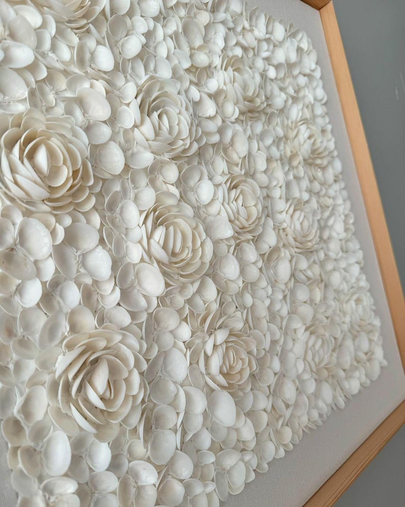 Seashell Wall Art, White Wall Sculpture, Organic Modern Decor, Boho ...