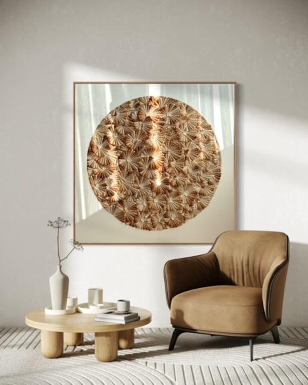 Large 3D Shell Art, Large Wall Art, Minimalist Wall Art, Sea Shell Art ...