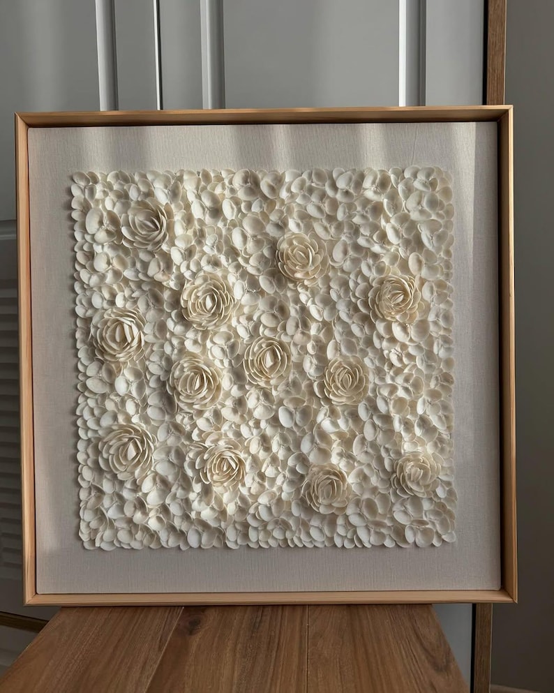 Seashell Wall Art, White Wall Sculpture, Organic Modern Decor, Boho ...