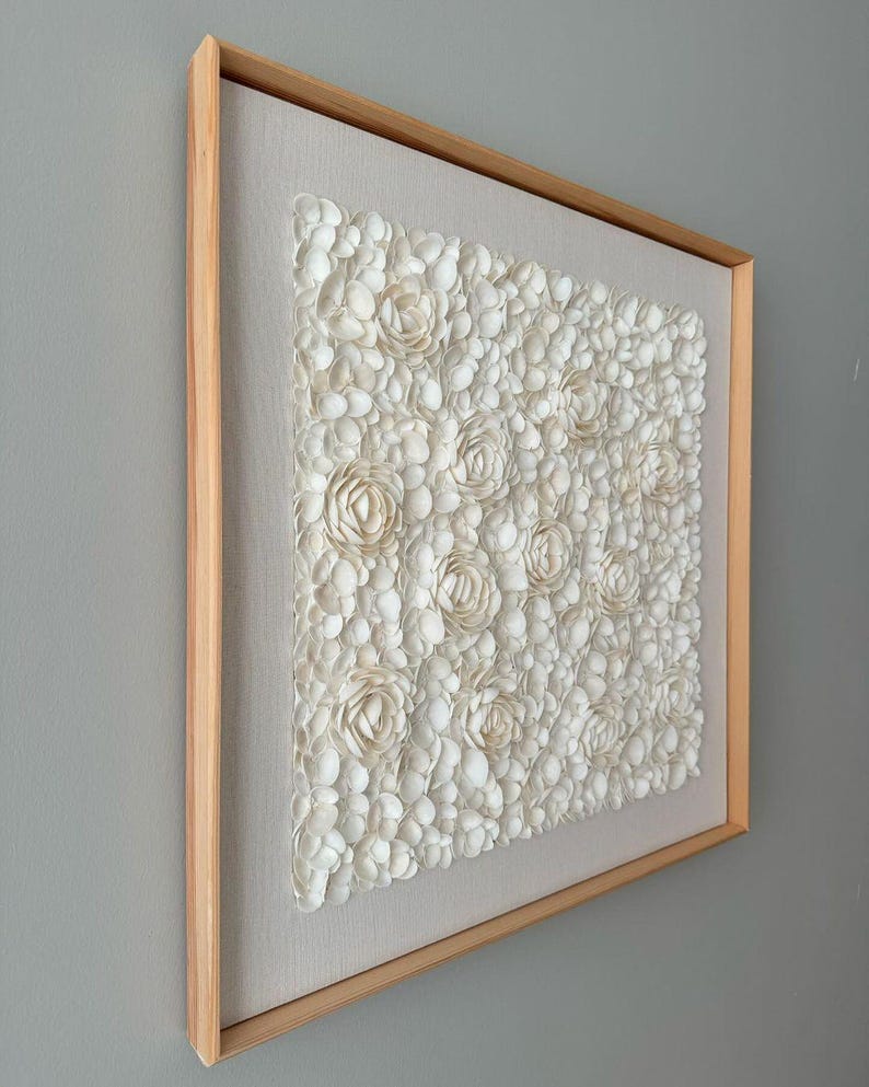 Seashell Wall Art, White Wall Sculpture, Organic Modern Decor, Boho ...