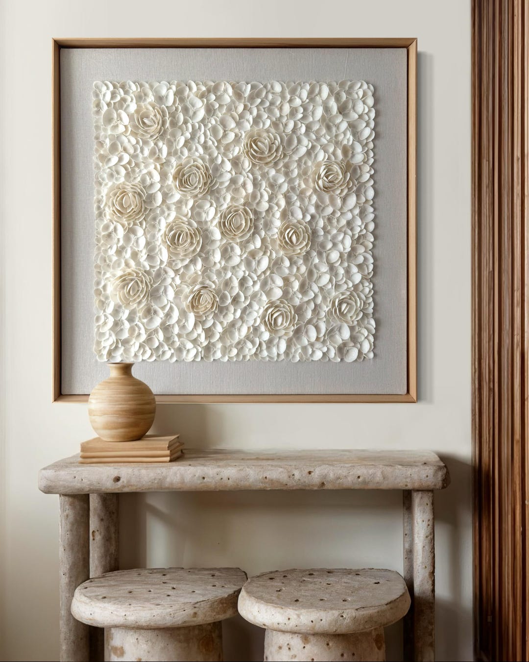 Seashell Wall Art, White Wall Sculpture, Organic Modern Decor, Boho ...