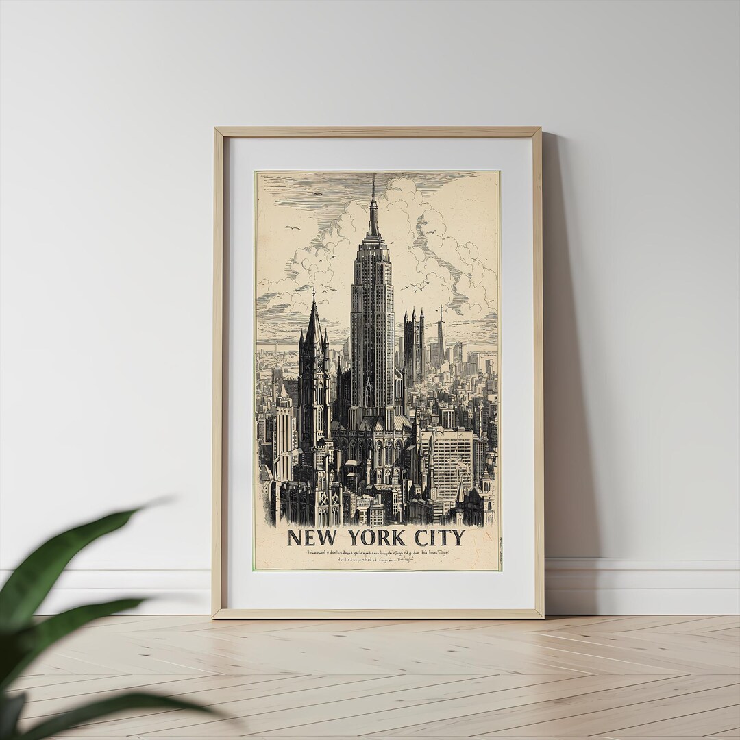 New York Poster | Empire State Poster #1006 | NYC Wall Decor | NYC Art ...