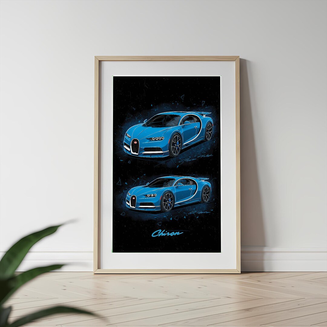 Bugatti Poster | Chiron Poster #1009 | Chiron Wall Decor | Chiron Art ...