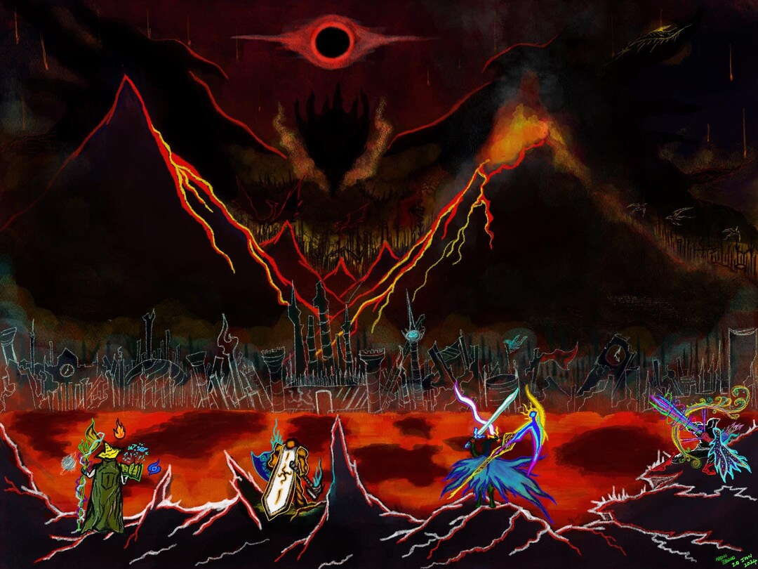 Looming Crimson | Digital Art Background Wallpaper Screensaver Dnd ...