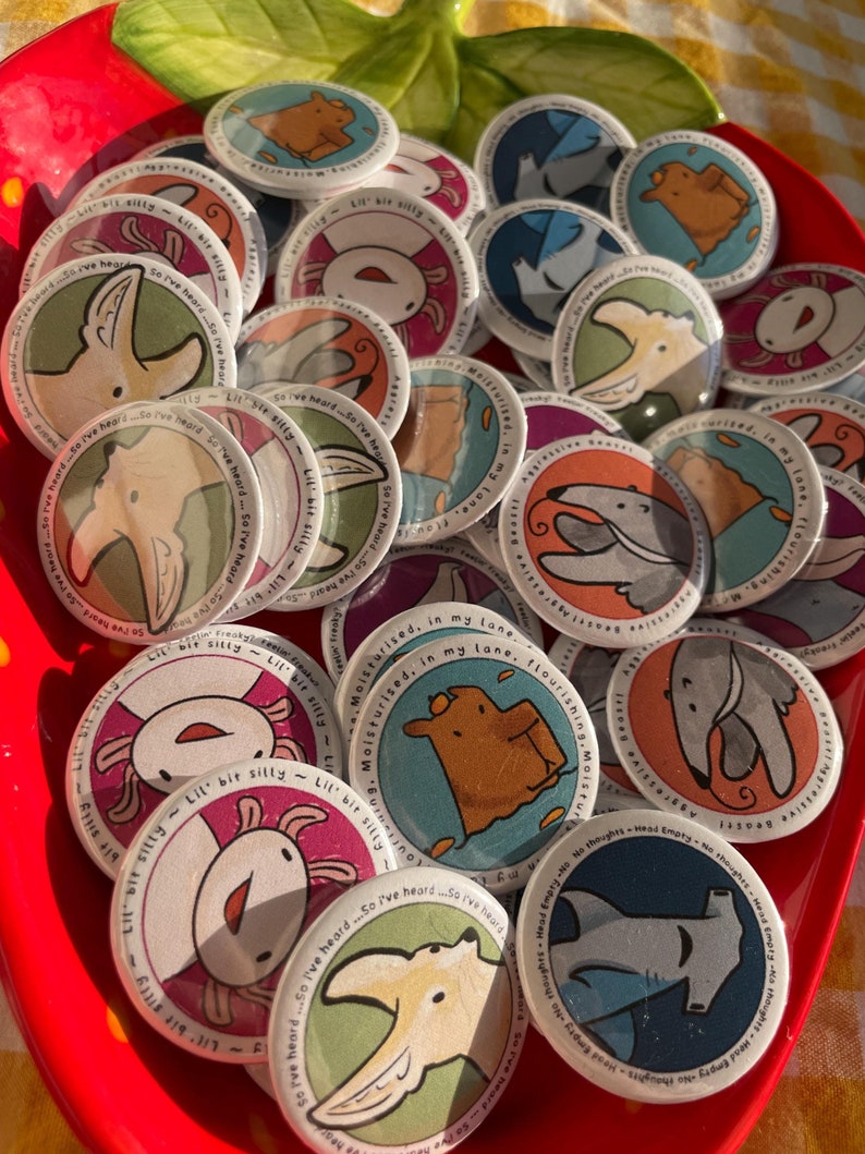 Silly Critter Badges - Etsy UK