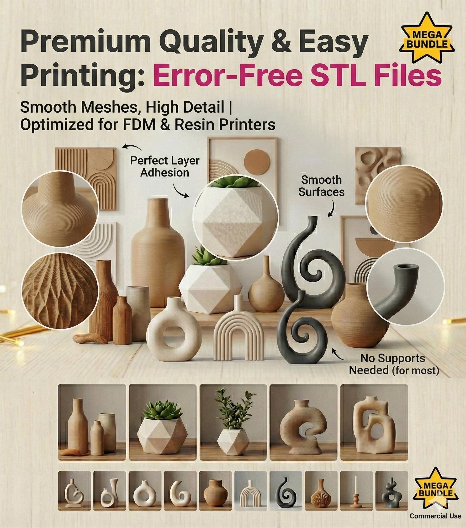 100GB+ Home Decor STL Bundle | 3D Printer Files (commercial Use) - Etsy