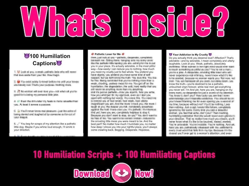 Humiliation Bundle Pack / Humiliation Captions and Scripts for Femdoms / Onlyfans / PPV Messages ...