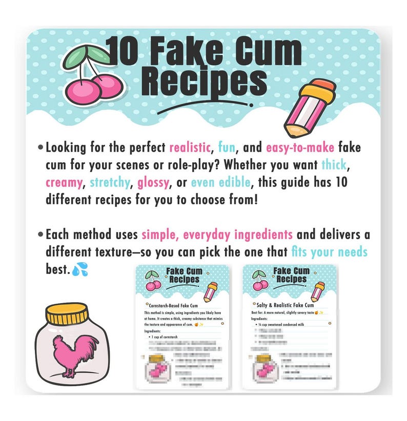 10 Fake Cum Recipes L 10 Semen Recipes for Cum Eating Ideas, Cum Facials, Ejaculating Dildos L ...