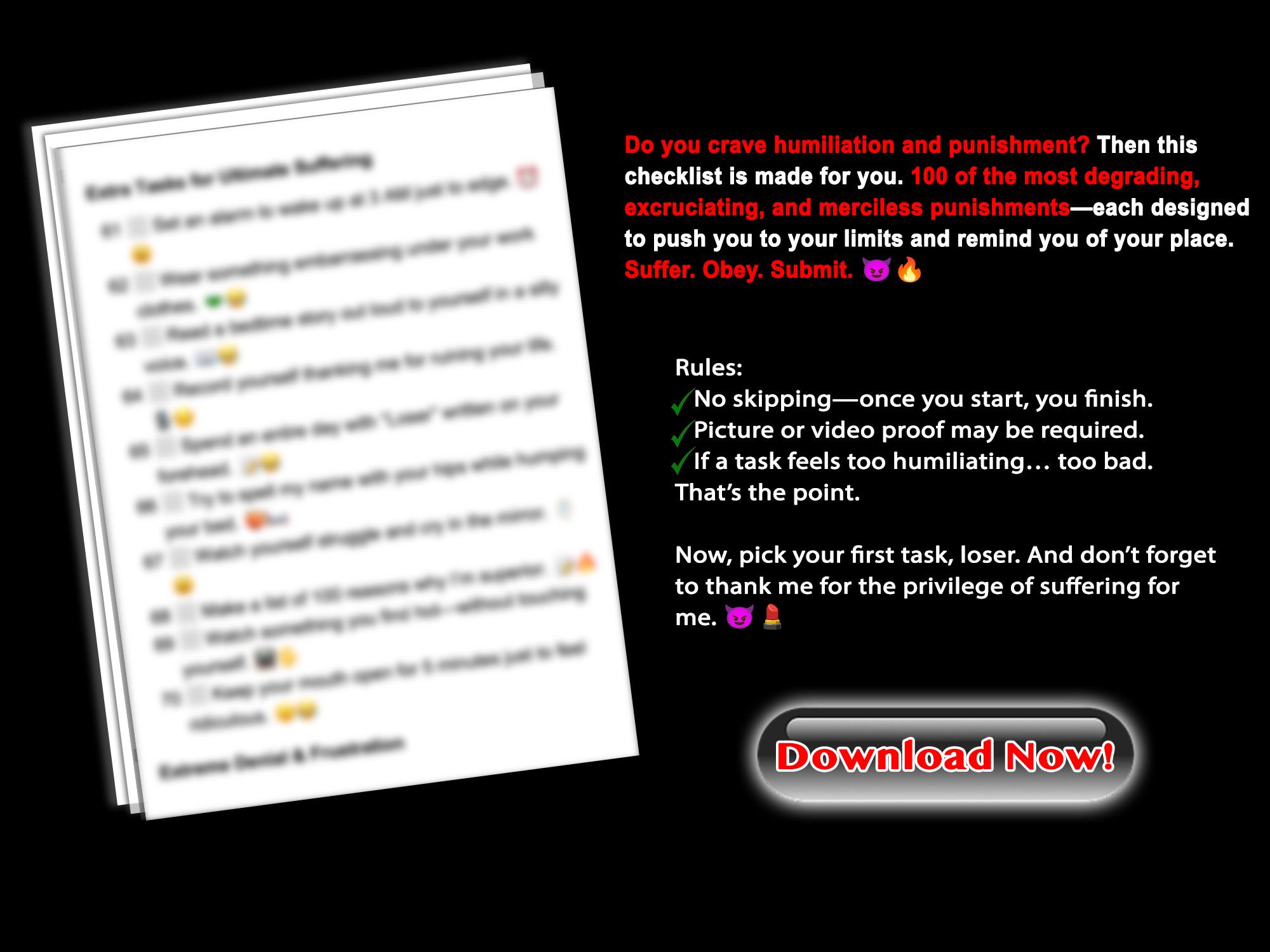 100 Humiliation & Punishment Tasks - Etsy
