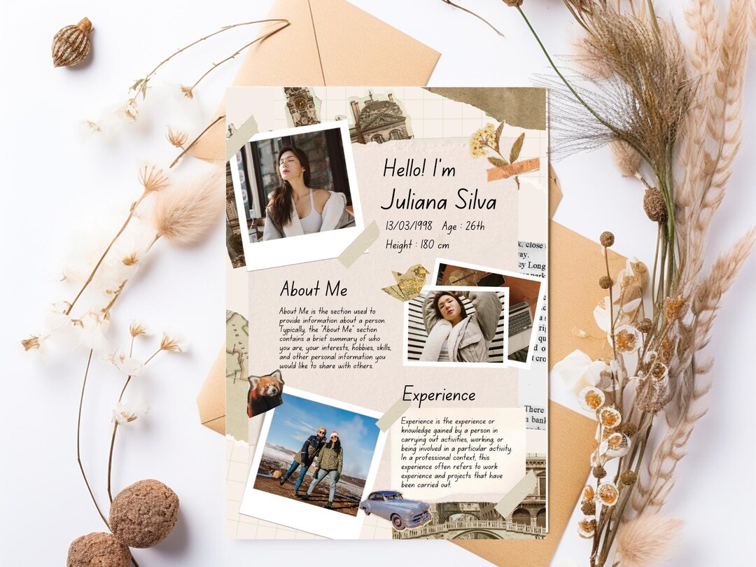 Personal Scrapbook All About Me Instant Download Editable Template ...