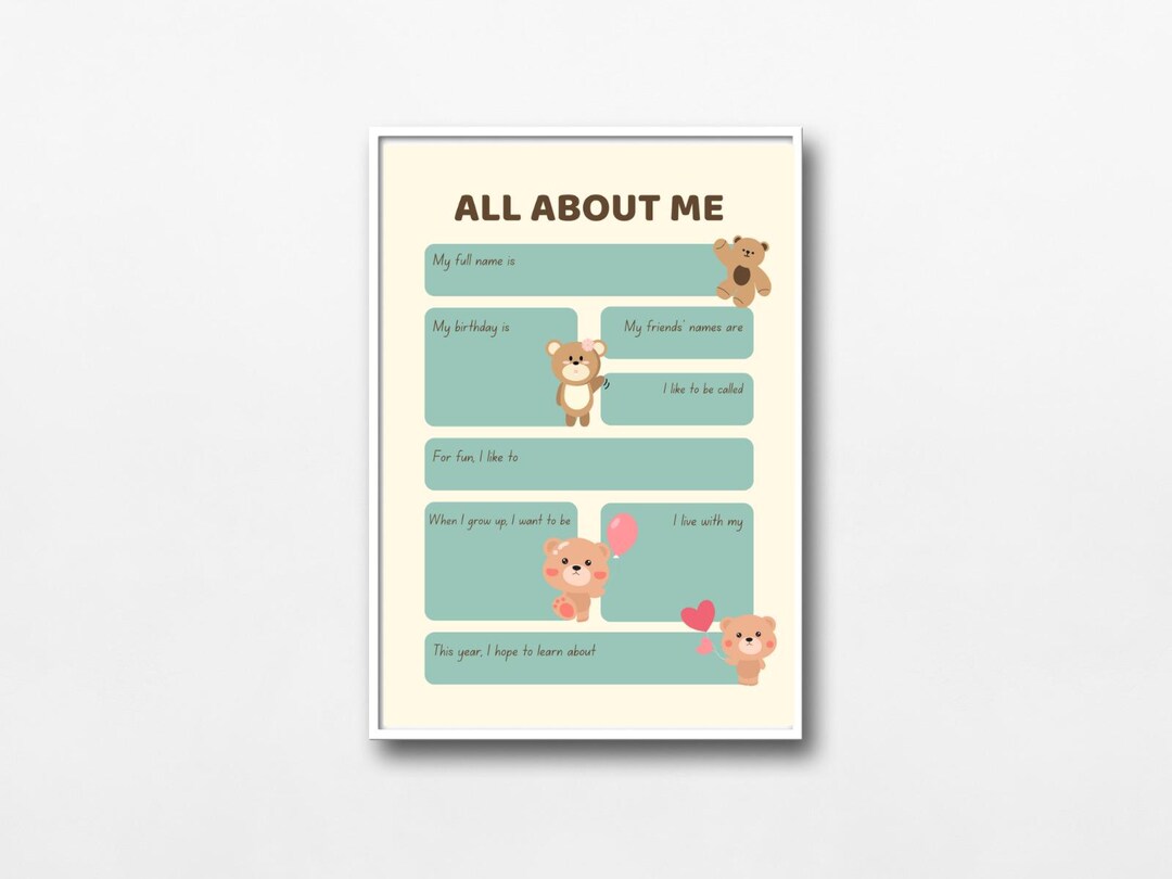 All About Me Resume for Kids CV Fun Activity Students Interactive ...