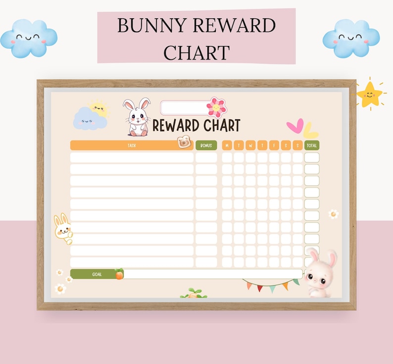 Printable Reward Chart for Kids Toddler Goal Chart Printable Kids ...