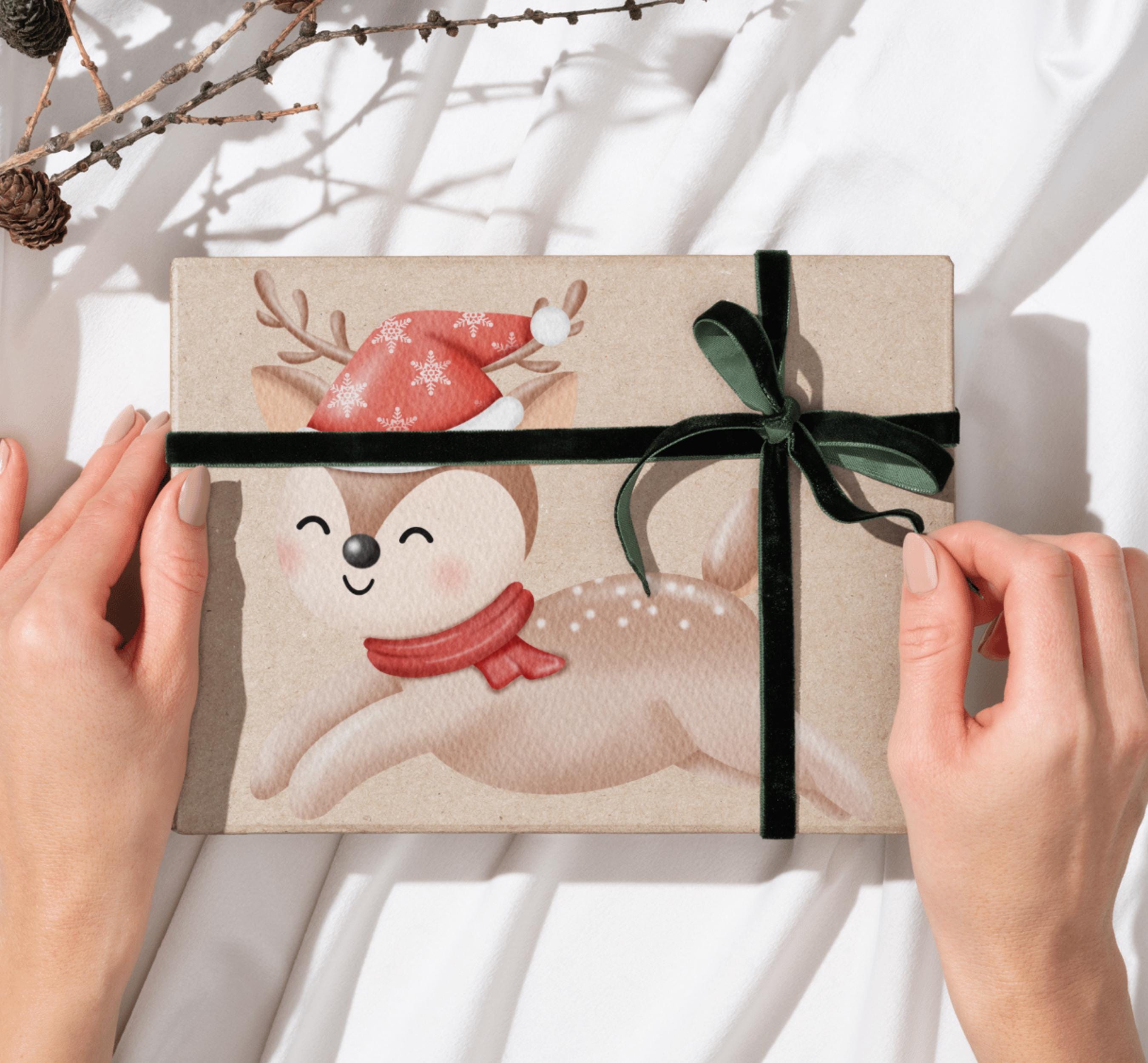Christmas Reindeer Watercolor Clipart Bundle (PNG, SVG) Xmas Digital ...