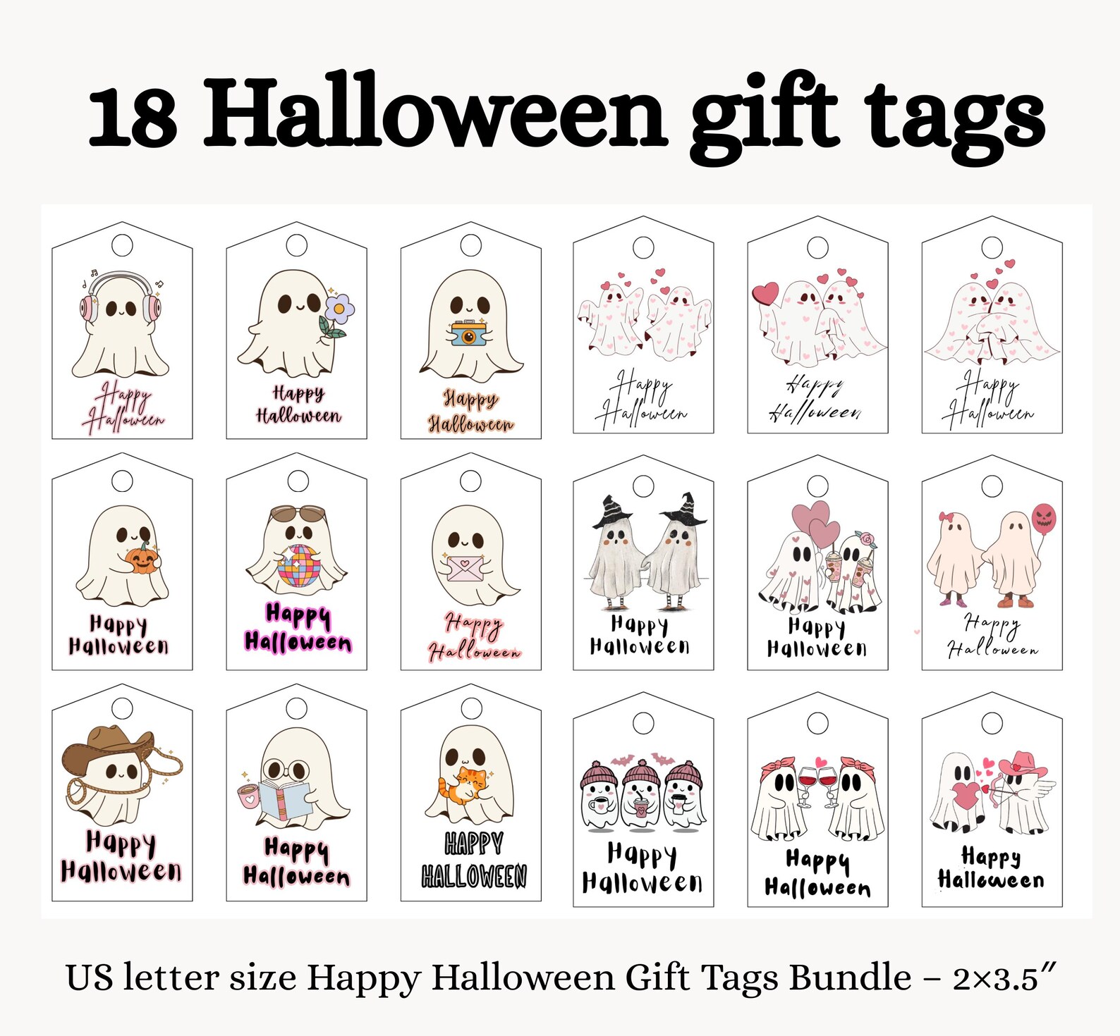 Printable Halloween Gift Tag, Halloween Class Gift Tag, Halloween Favor ...