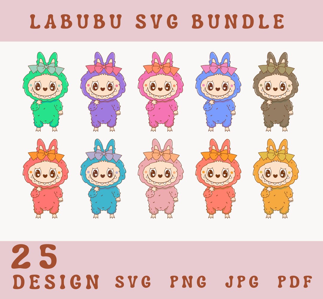 Labubu Designs SVG Bundle, Labubu Clipart, Labubu PNG Pdf, Cute Labubu ...
