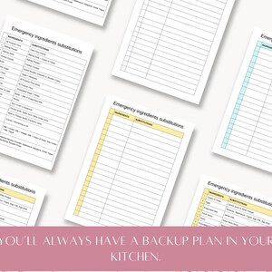 Kitchen Cheat Sheet, Recipe Substitution Guide, Printable Emergency ...