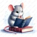 18 Mouse With Books Clipart | Mouse Bedroom | Printable Watercolor ...