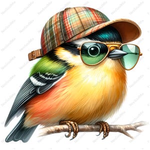 22 Cute Birds in Glasses Clipart | Funny Birds | Printable Watercolor ...