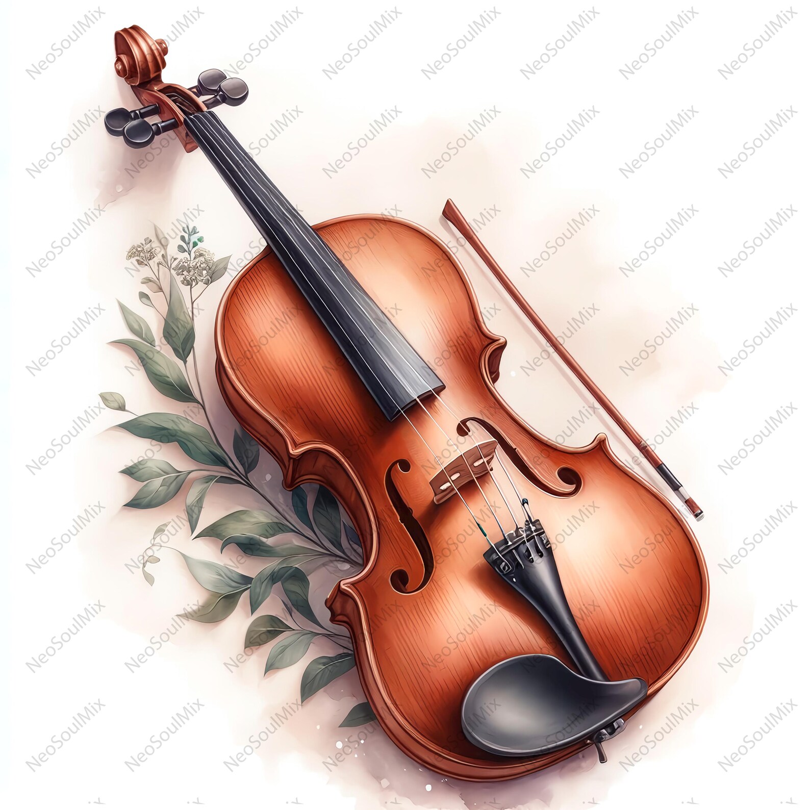 16 Violin | Music Art | High Quality Watercolor Jpgs- Crafting ...