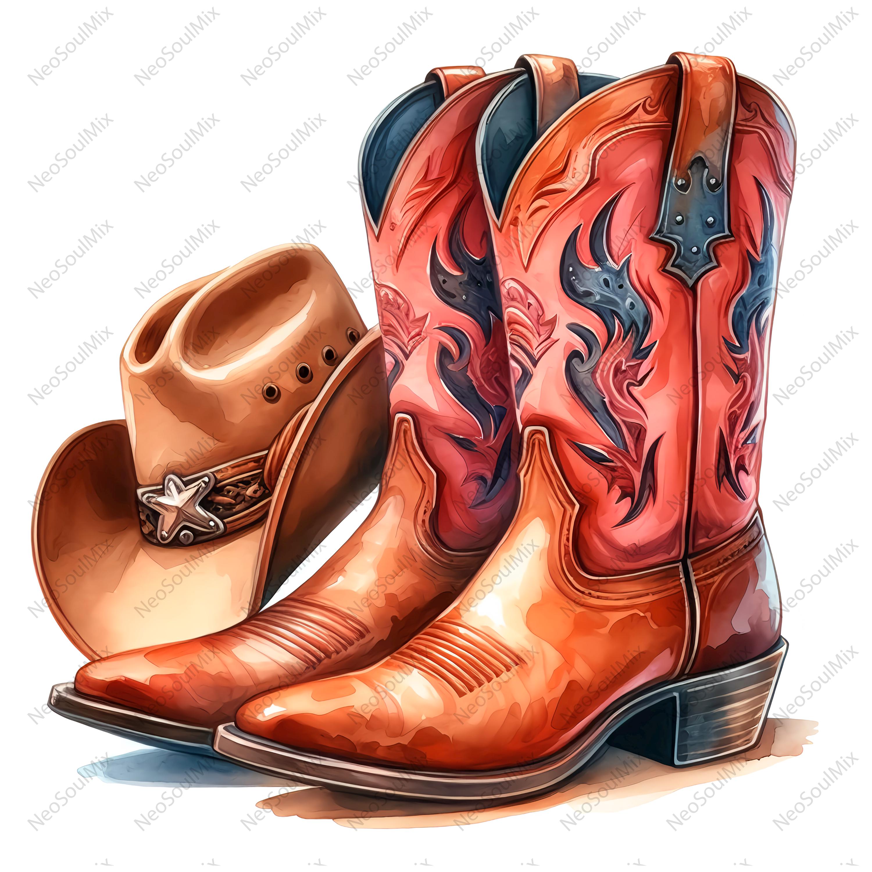 23 Cowboy Rodeo Boots Clipart | Country Cowboy Clipart | Printable ...