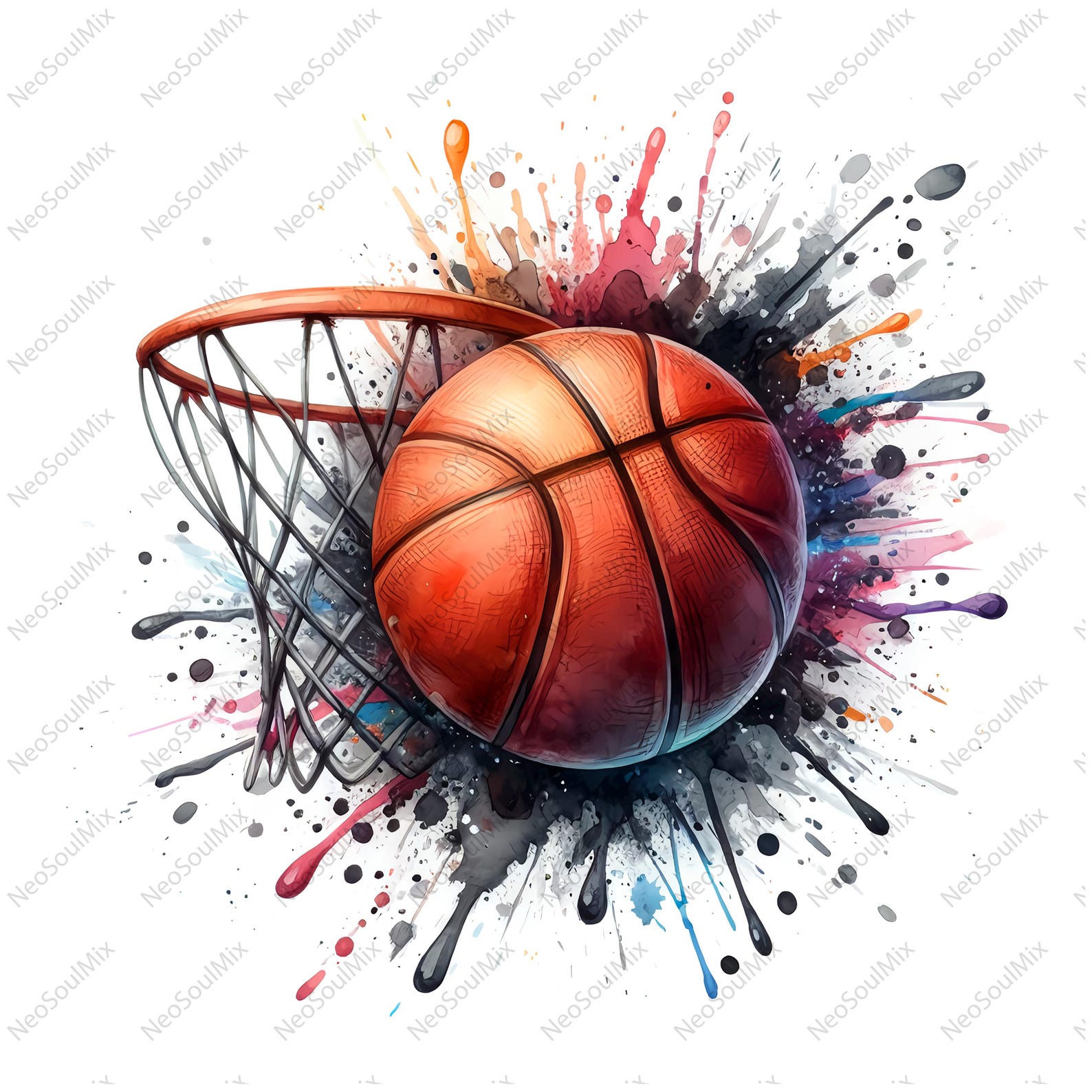 24 Watercolor Basketball Clipart | Sports Basketball | Printable ...