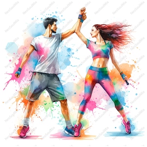 22 Zumba Clipart | Zumba Dance | Printable Watercolor Clipart | High ...