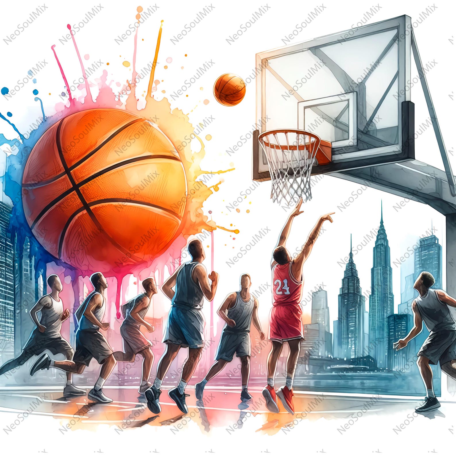 15 Watercolor Basketball Clipart | Sports Basketball | Printable ...