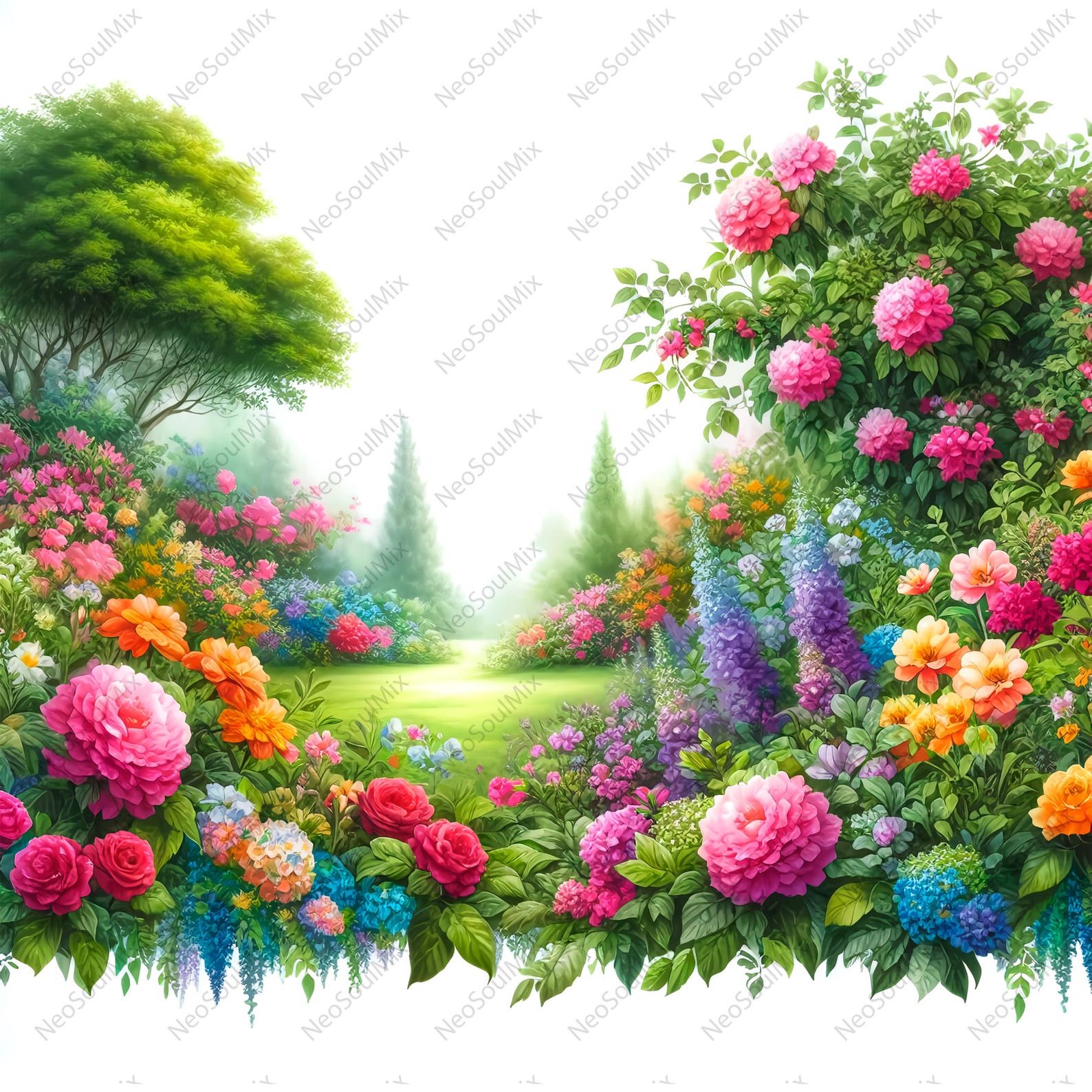 26 Watercolor Garden Clipart | Monet's Garden | Printable Watercolor ...