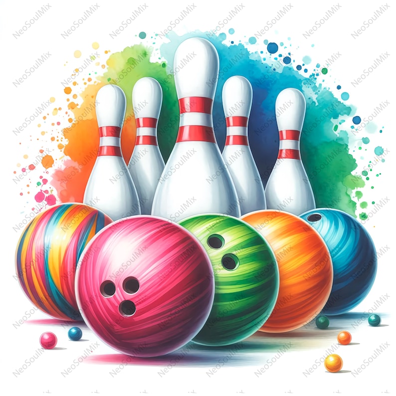 14 Sport Bowling Clipart Bundle, Bowling Clipart, Watercolor Bowling ...