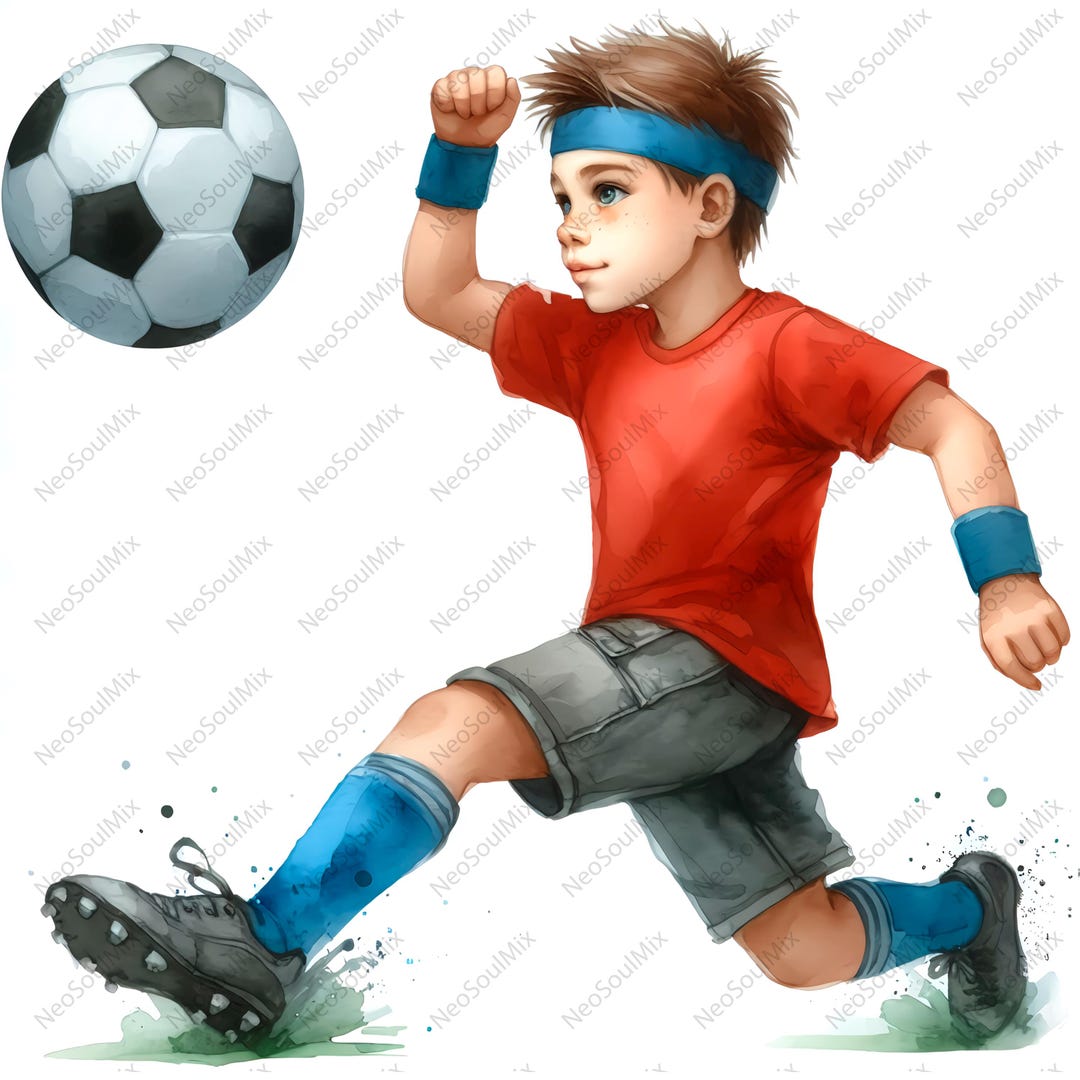23 Soccer Boy Clipart | Kids Playing Sports Illustration | Printable ...