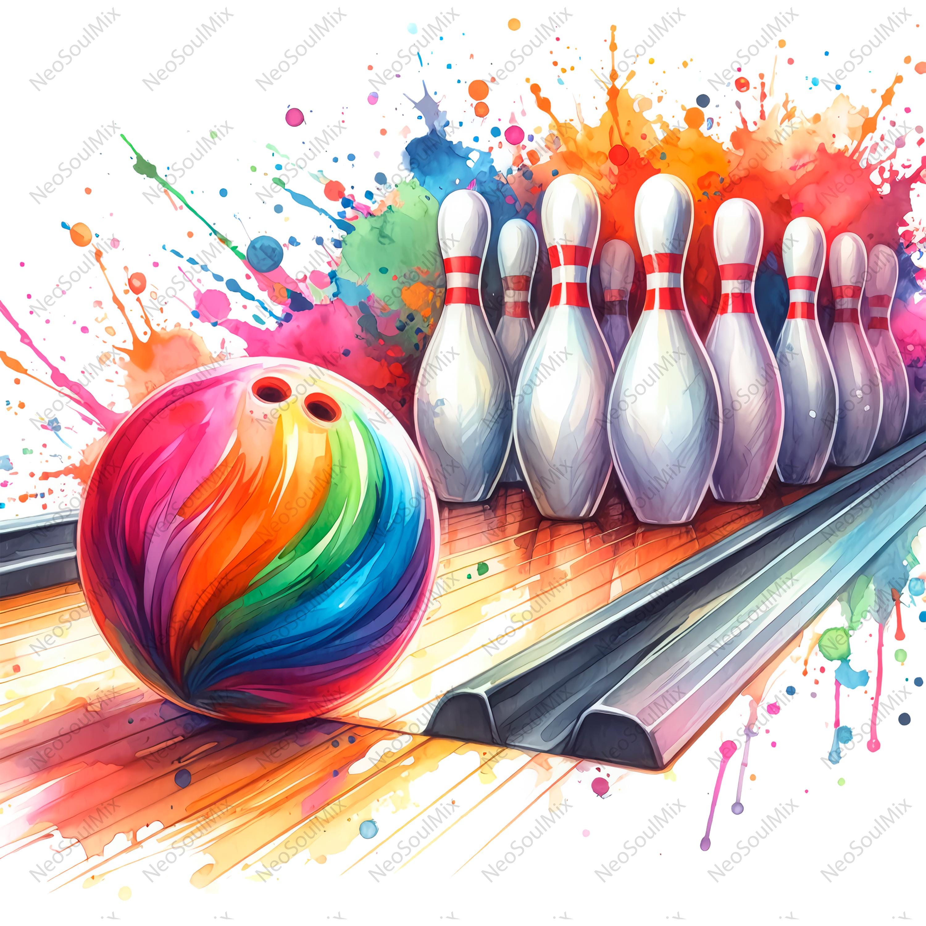 14 Sport Bowling Clipart Bundle, Bowling Clipart, Watercolor Bowling ...