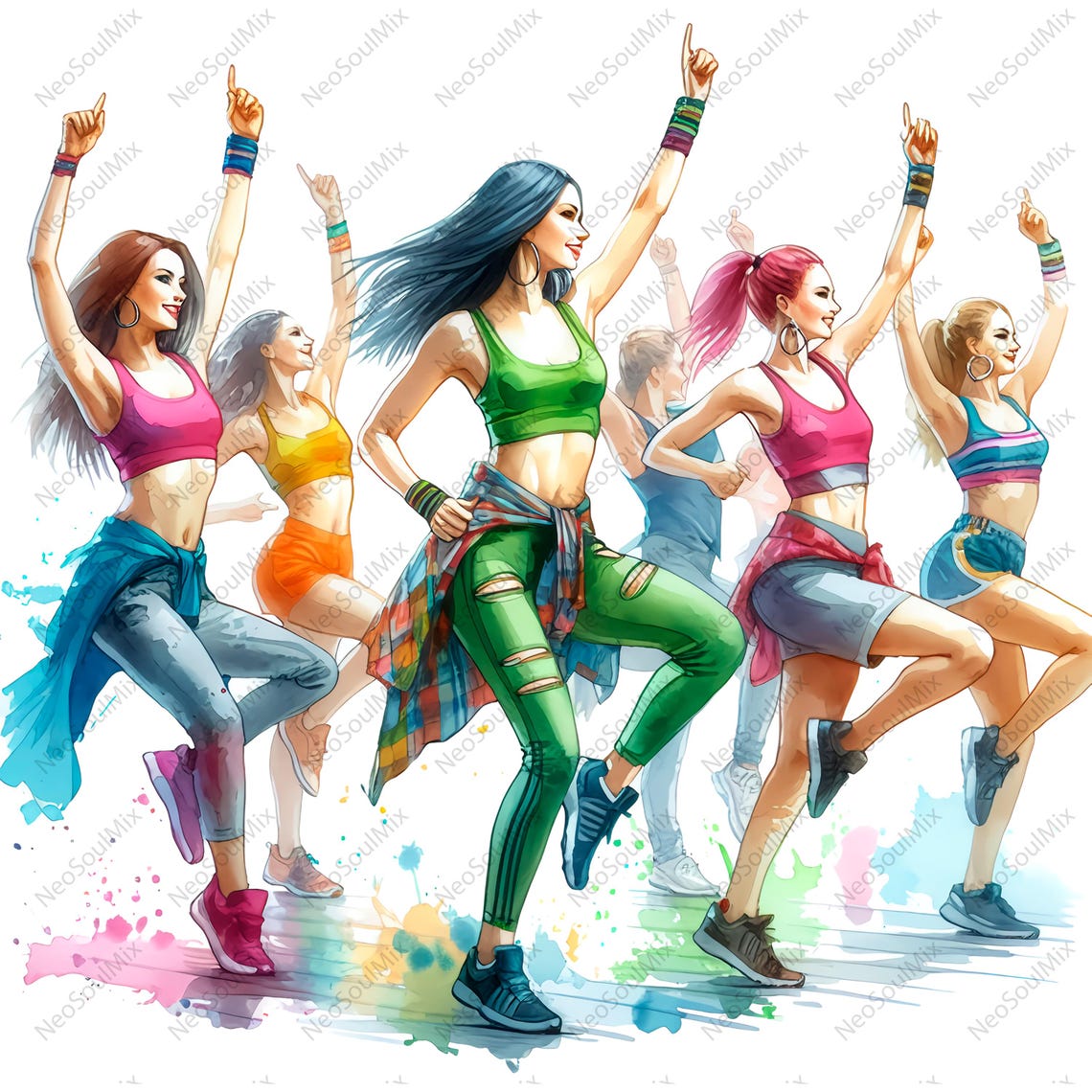 22 Zumba Clipart | Zumba Dance | Printable Watercolor Clipart | High ...