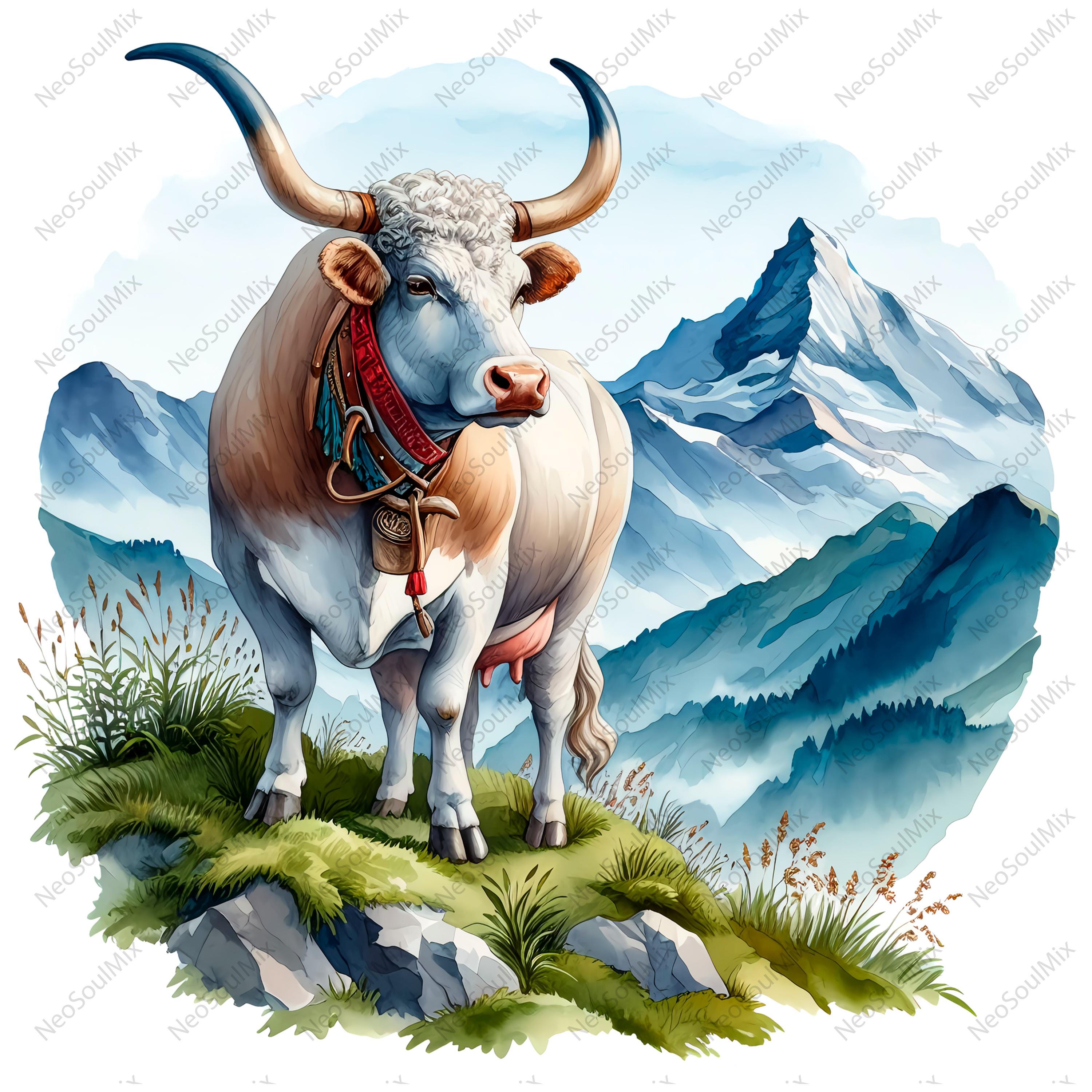 16 Highland Cow Clipart | Farm Animal Clipart | Printable Watercolor ...